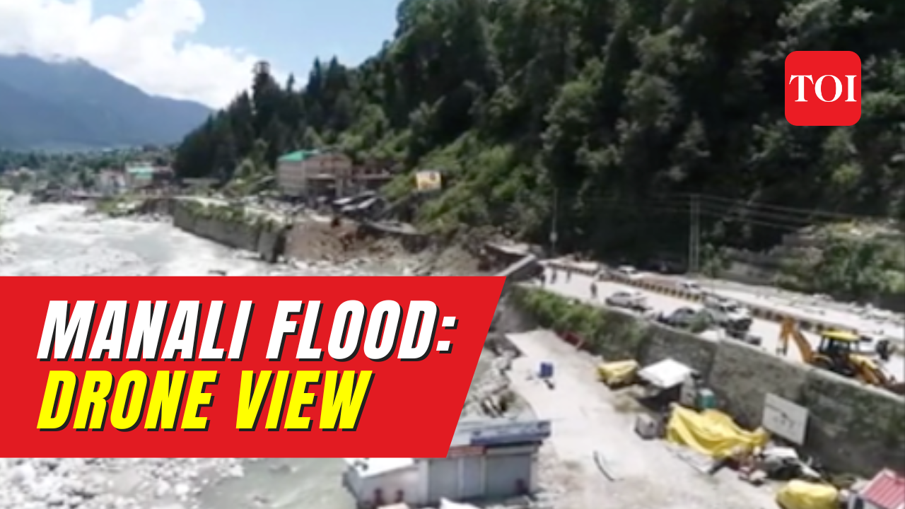 Himachal Pradesh floods: Drone visuals of Manali