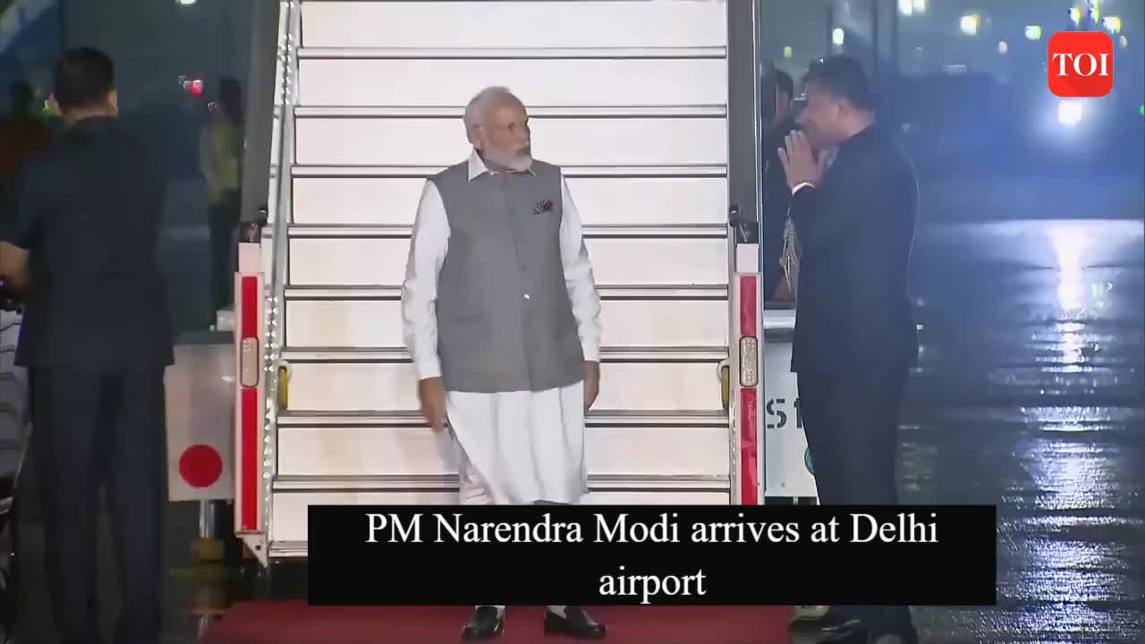 PM Narendra Modi arrives at Delhi airport