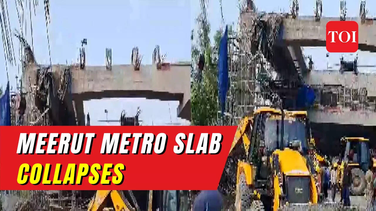 Watch: Concrete Slab Collapses at Meerut's Under Construction Rapid ...