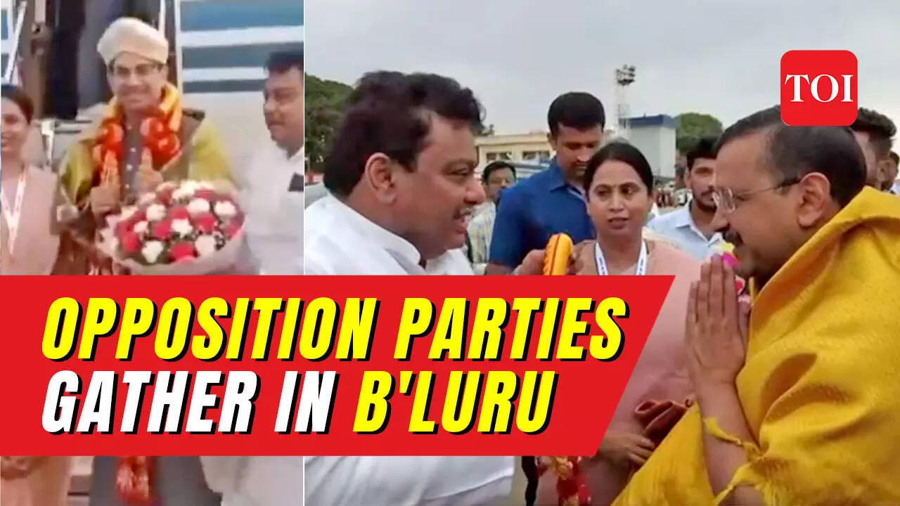 Watch: Uddhav Thackeray, Arvind Kejriwal and Akhilesh Yadav reach Bengaluru to attend Opposition ...