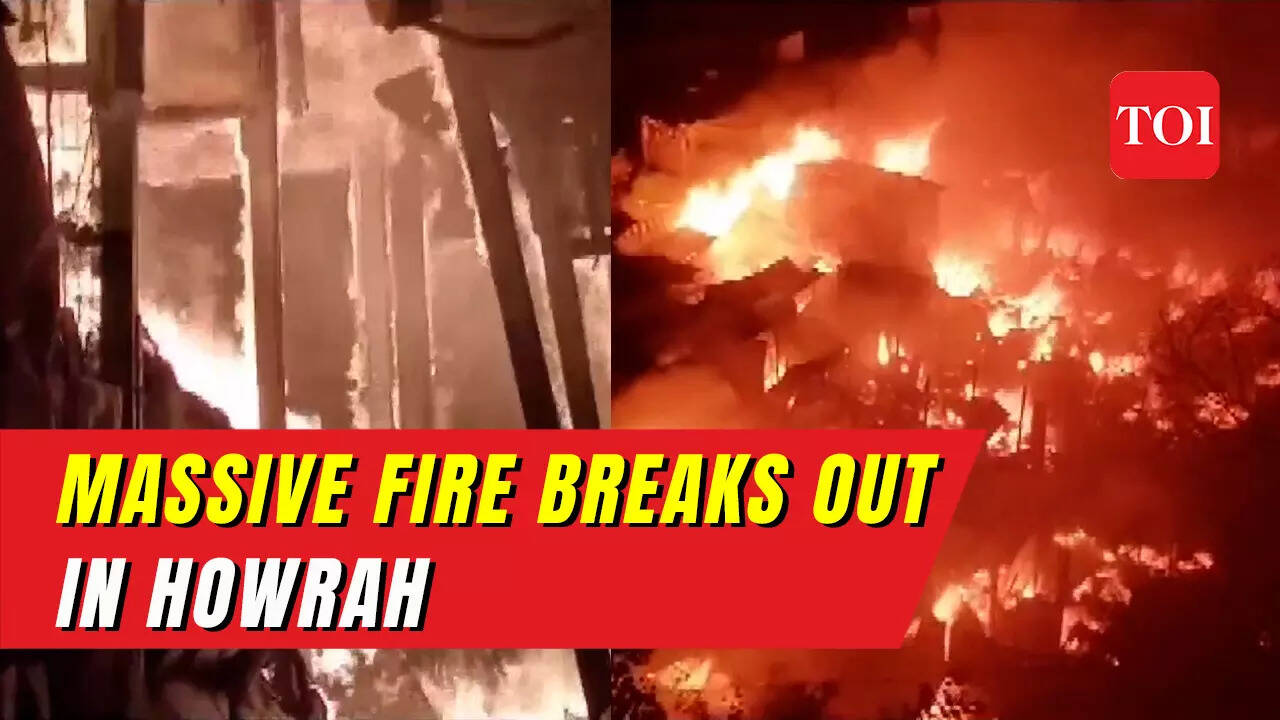 Video: Massive fire breaks out in West Bengal's Howrah, 15 shops gutted