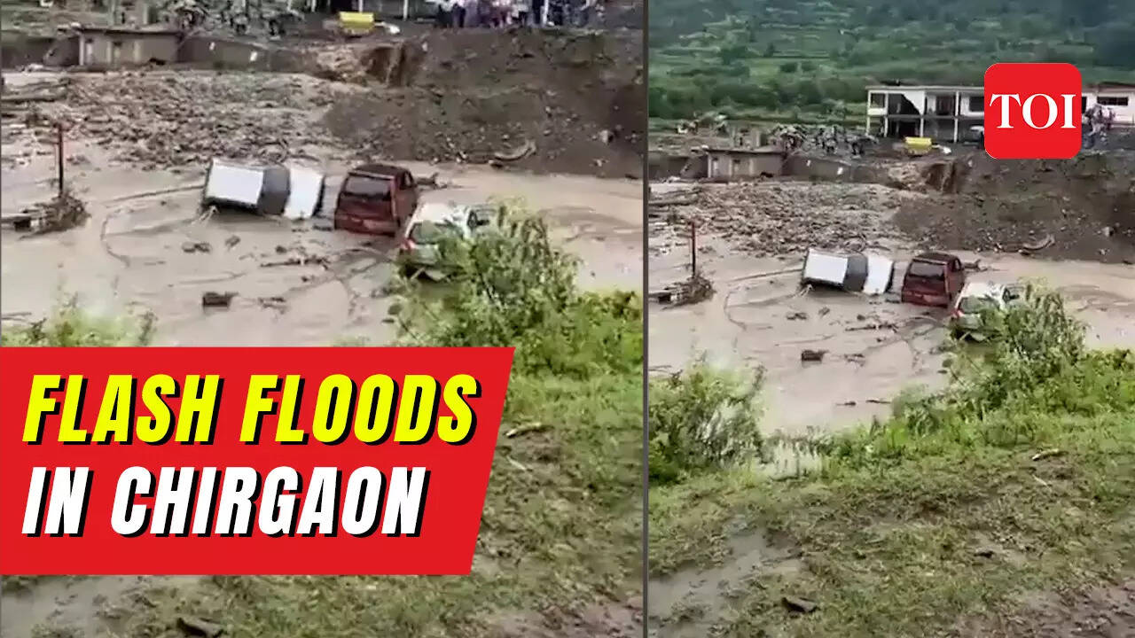 Flash floods in Himachal Pradesh: Three people missing, several vehicles washed away in Chirgaon ...