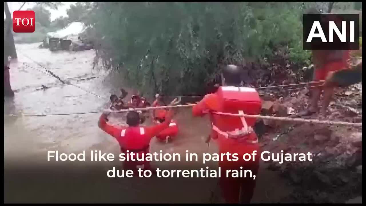 Junagadh: Flood-like situation due to heavy rains, NDRF rescues several ...