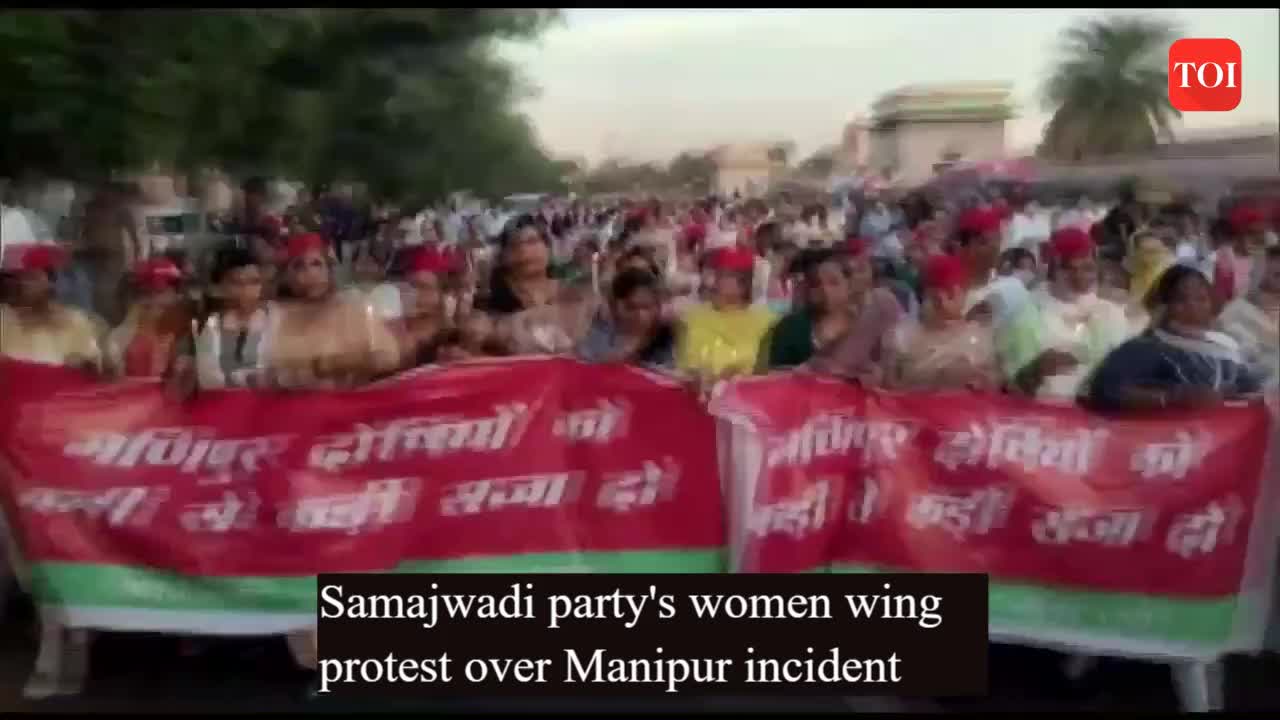 Samajwadi party's women wing protest over Manipur incident