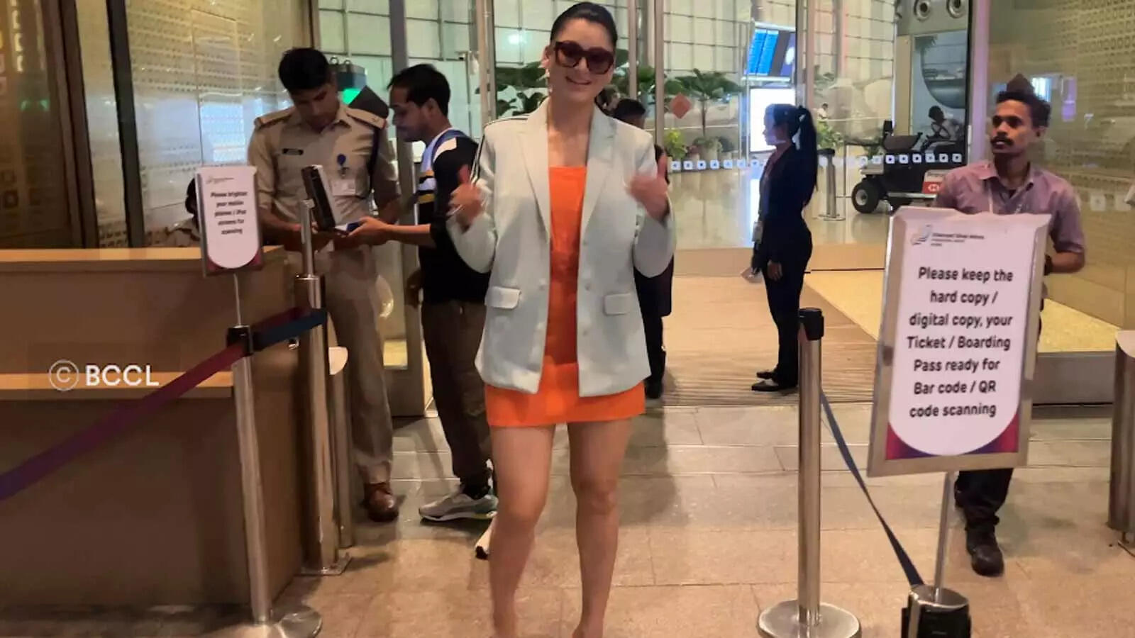 Urvashi Rautela channels her inner boss lady vibe in an orange mini ...