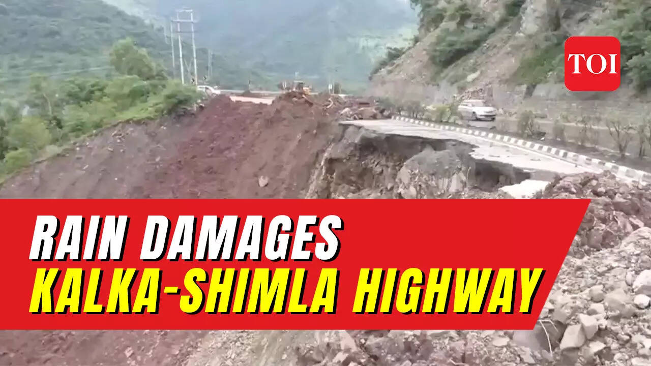 Himachal Pradesh: Heavy rains damage part of Kalka-Shimla Highway