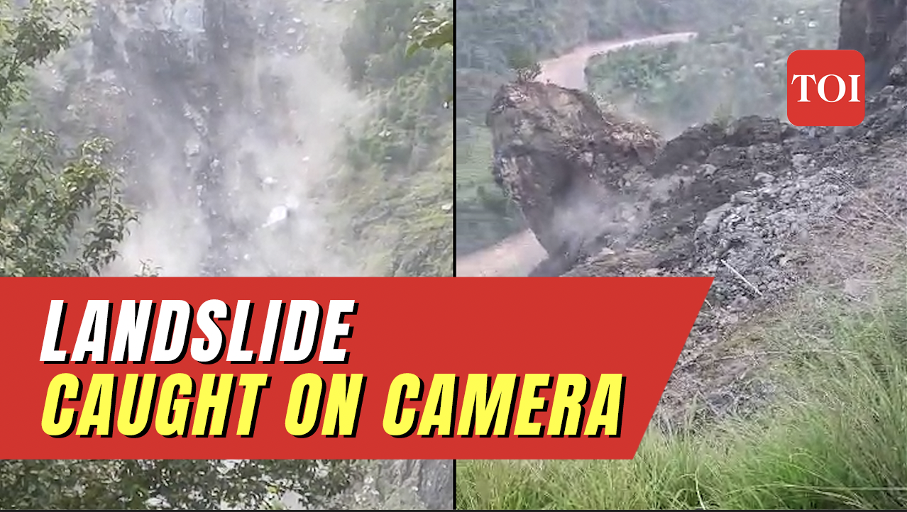 Watch: Major landslide in Jammu's Reasi district; road cuts-off after ...