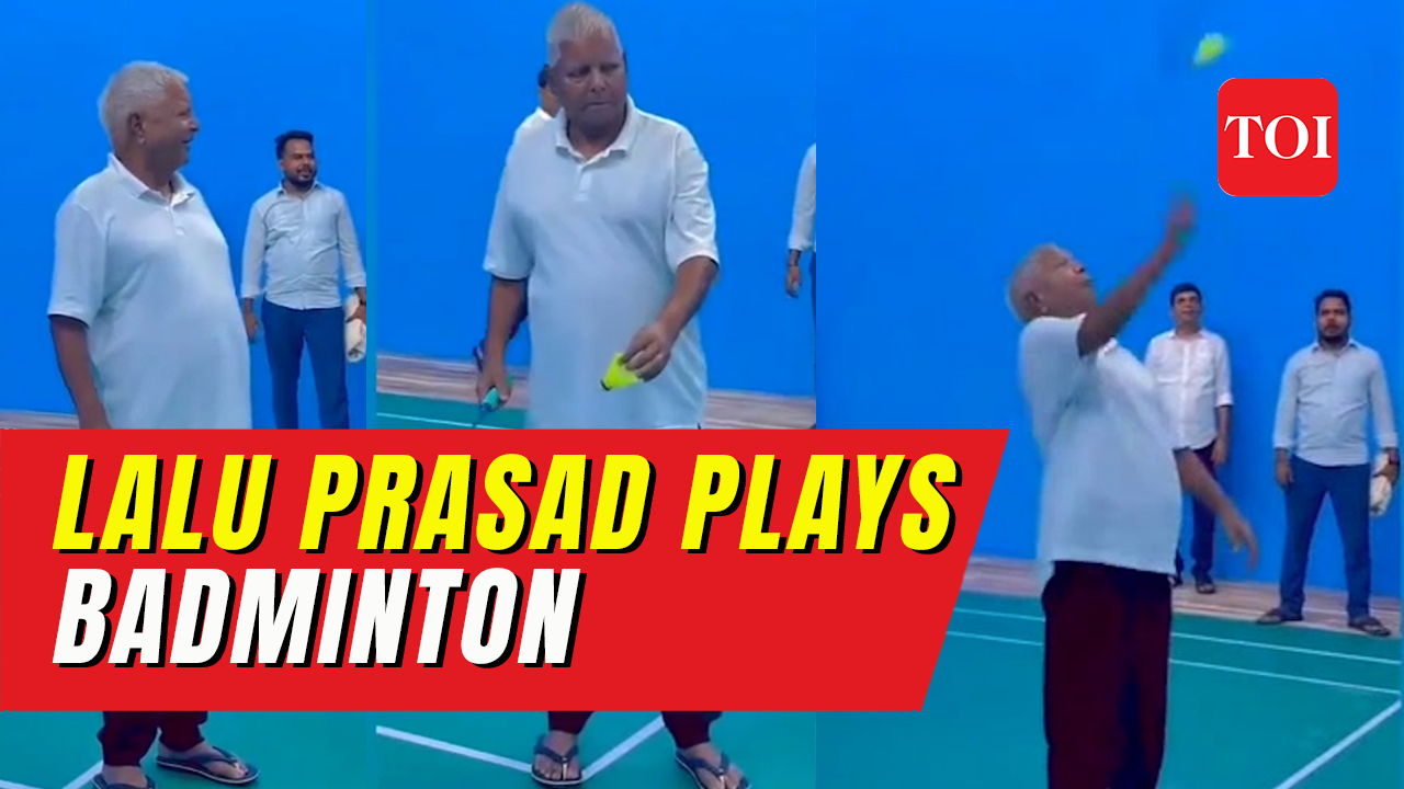 RJD chief Lalu Prasad Yadav plays badminton months after surgery