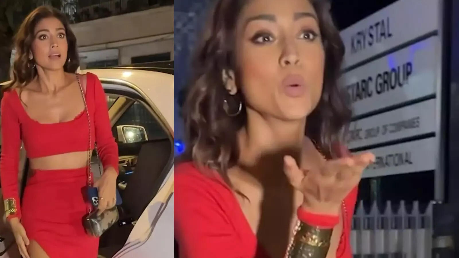 Shriya Saran looks ULTRA gorgeous in red body-hugging dress, blows ...