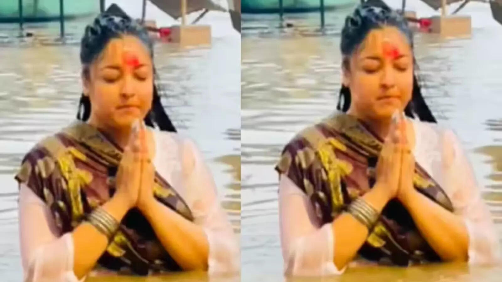Tanushree Dutta enjoys 'magical experience' of taking a dip in holy water of Ganga at Kashi ...