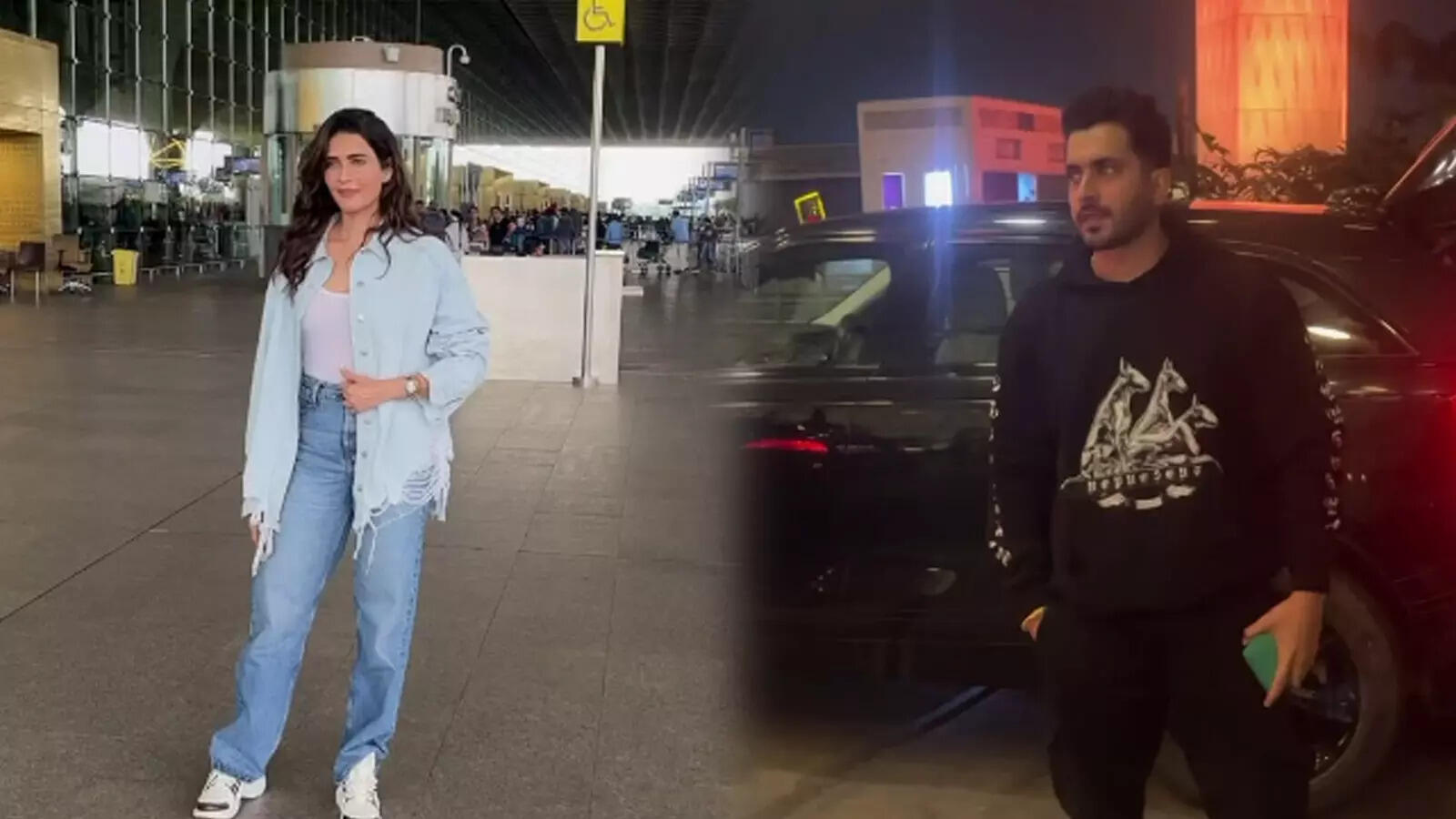 Karishma Tanna gets spotted wearing white slang top paired with blue ... Karishma Tanna gets spotted wearing white slang top paired with blue ...
