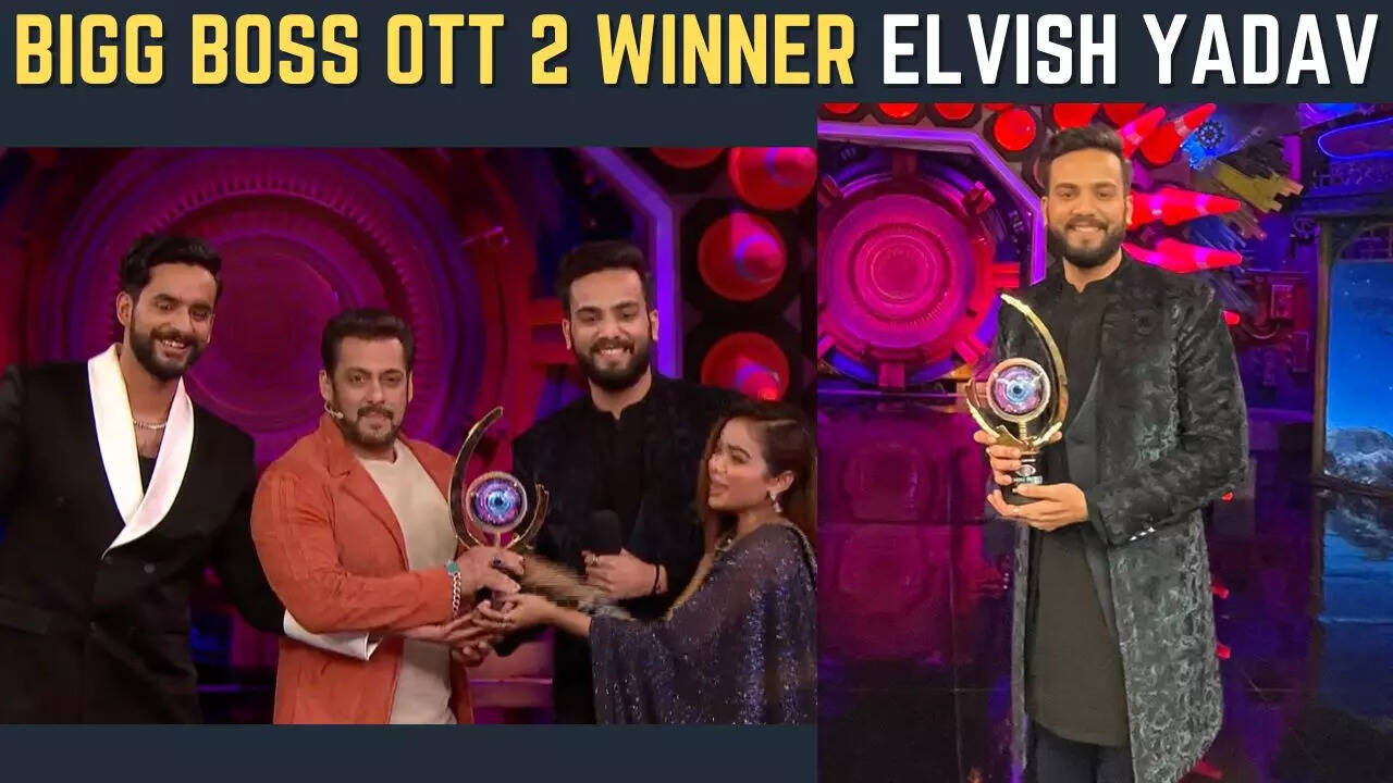 Bigg Boss Bigg Boss Ott 2 Winner Elvish Yadav Lifts The Trophy