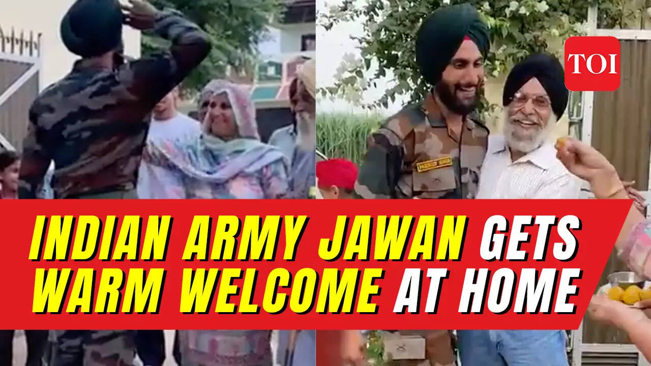 Heart touching: Villagers, relatives welcome Indian Army jawan with pride
