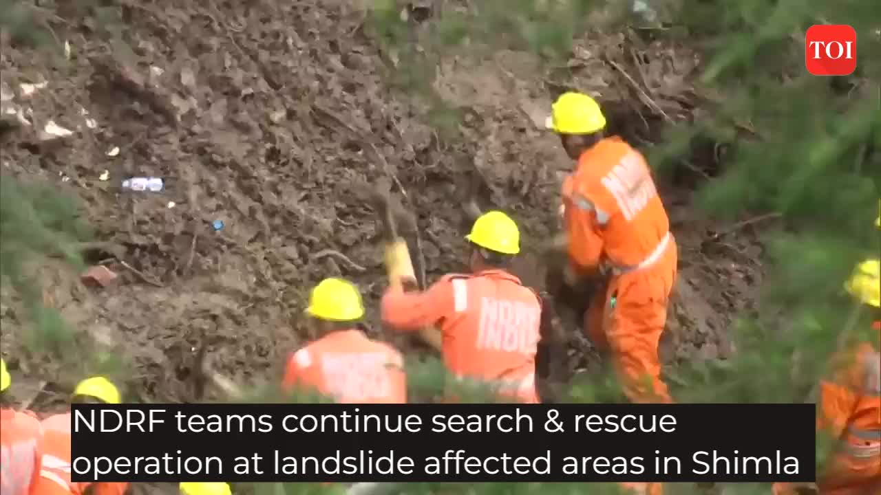 Shimla: NDRF teams continue search and rescue operation in landslide affected areas