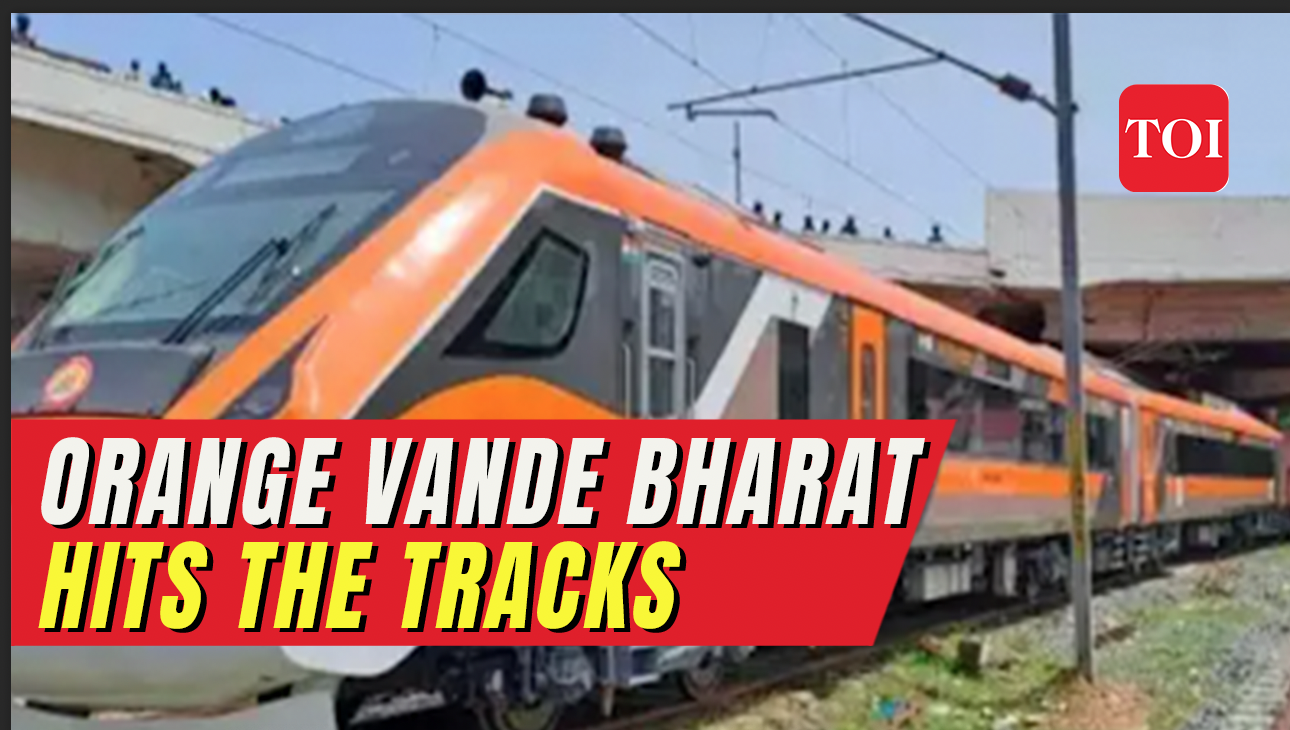 Watch: New Orange-coloured Vande Bharat Express hits the tracks