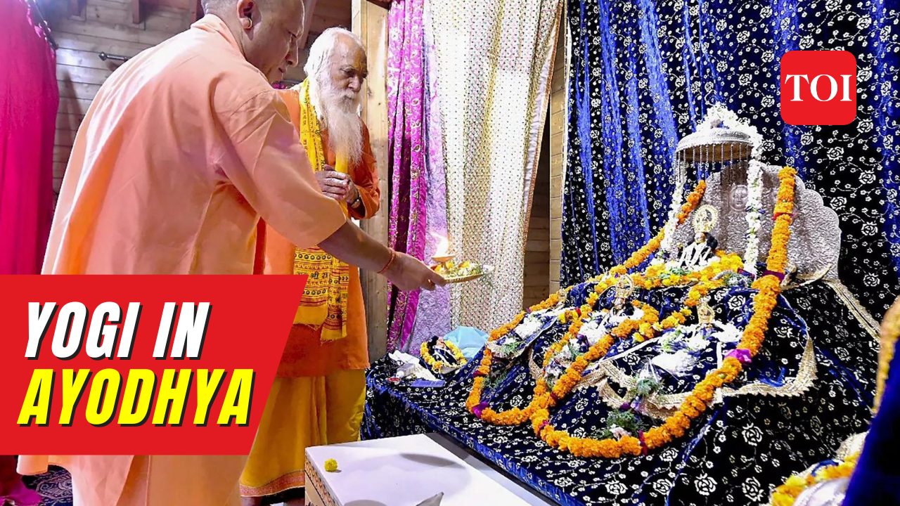 UP CM Yogi Adityanath offers prayers at Ram Janmabhoomi Temple in Ayodhya