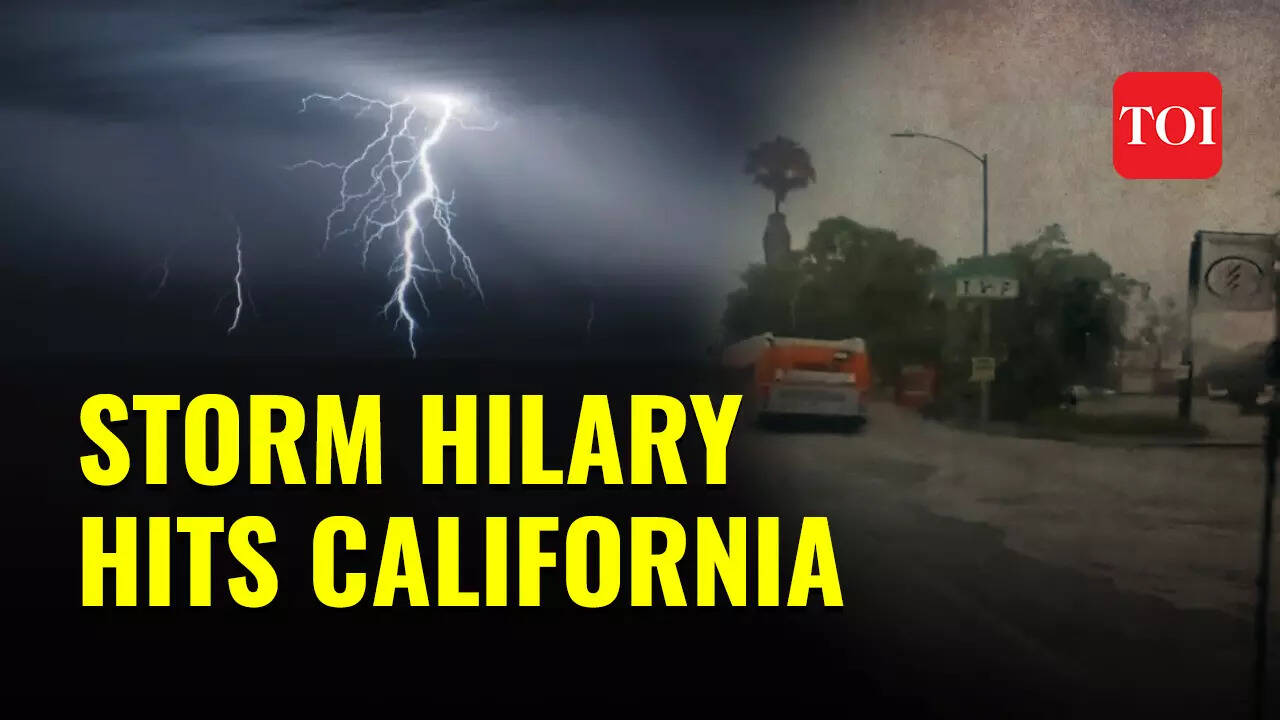 Watch: Tropical storm Hilary hits California, hundreds of flights cancelled due to rains and floods