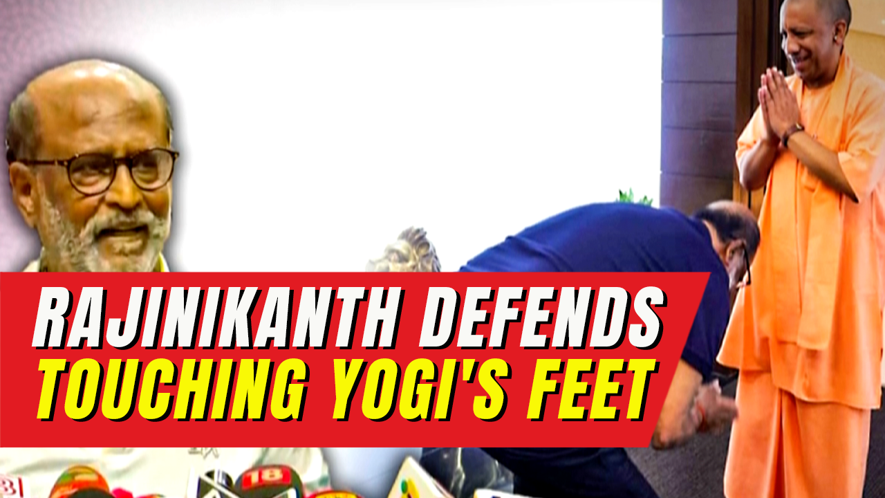 Watch: Rajinikanth breaks silence after facing criticism for touching UP CM Yogi Adityanath's feet