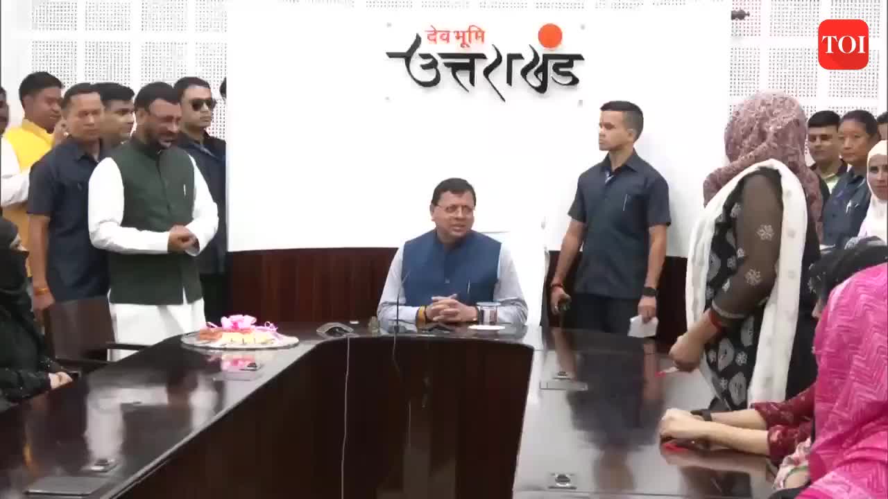 Muslim women tie rakhi to Uttarakhand CM Pushkar Singh Dhami