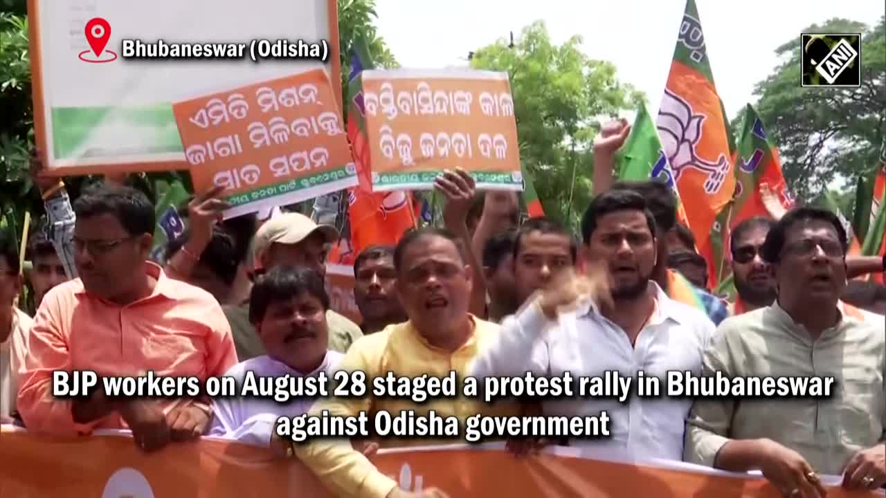 BJP holds protest rally in Bhubaneswar against State govt