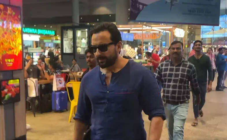Saif Ali Khan nails his ‘Nawabi’ look in short blue kurta paired with ...