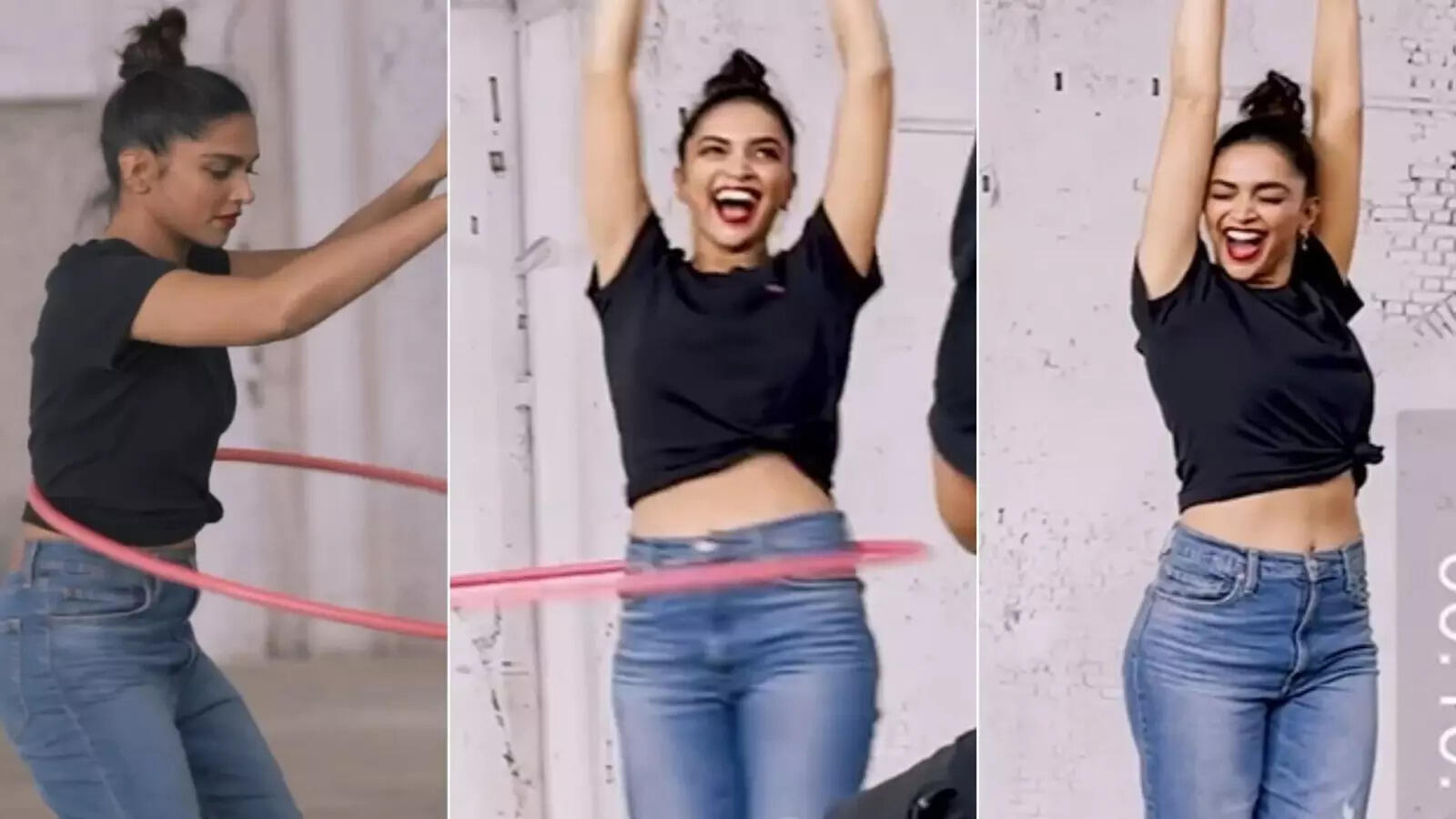 After several FAILED attempts, Deepika Padukone aces hula hooping challenge- WATCH VIDEO