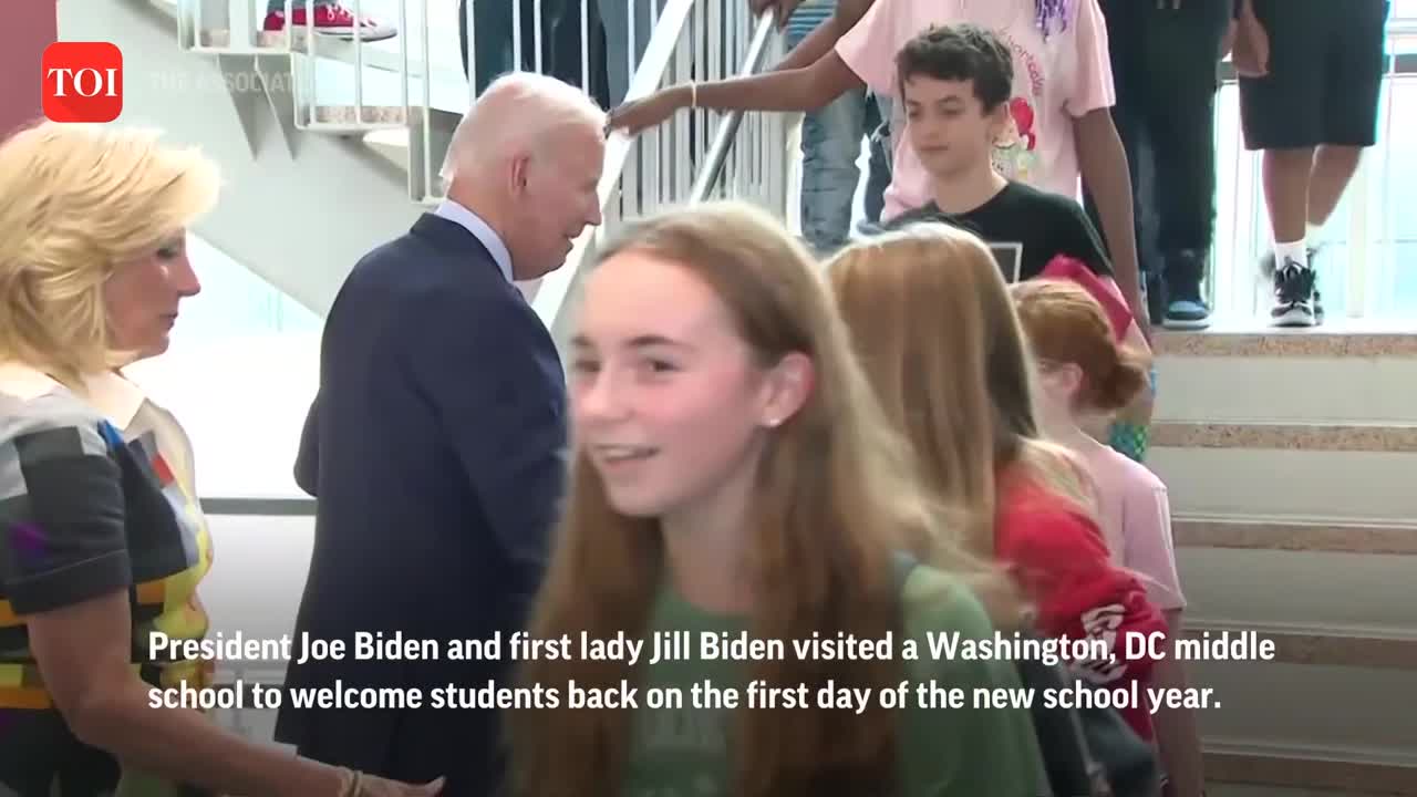 Joe Biden and Jill Biden visit Eliot-Hine Middle School, interact with students on first day