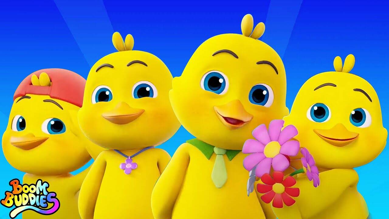 English Kids Poem: Nursery Song in English 'Five Little Ducks, Quack Quack'