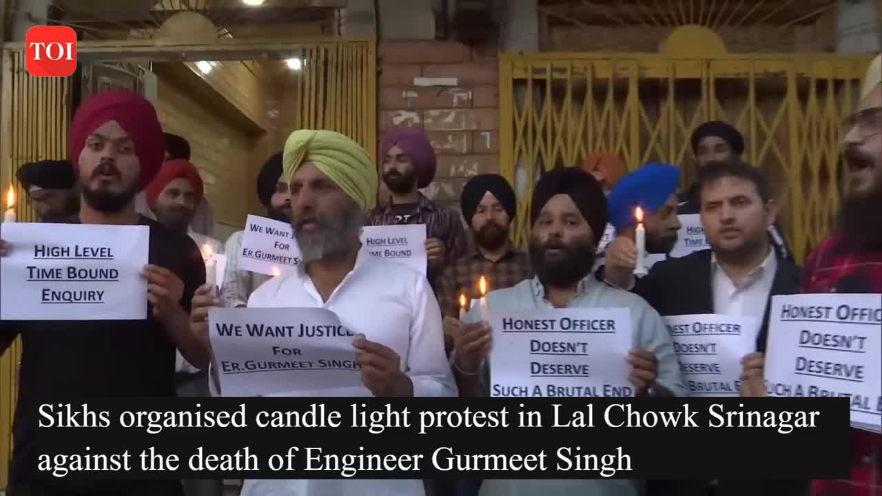In Lal Chowk, Srinagar, Sikhs orchestrated a candle light demonstration ...