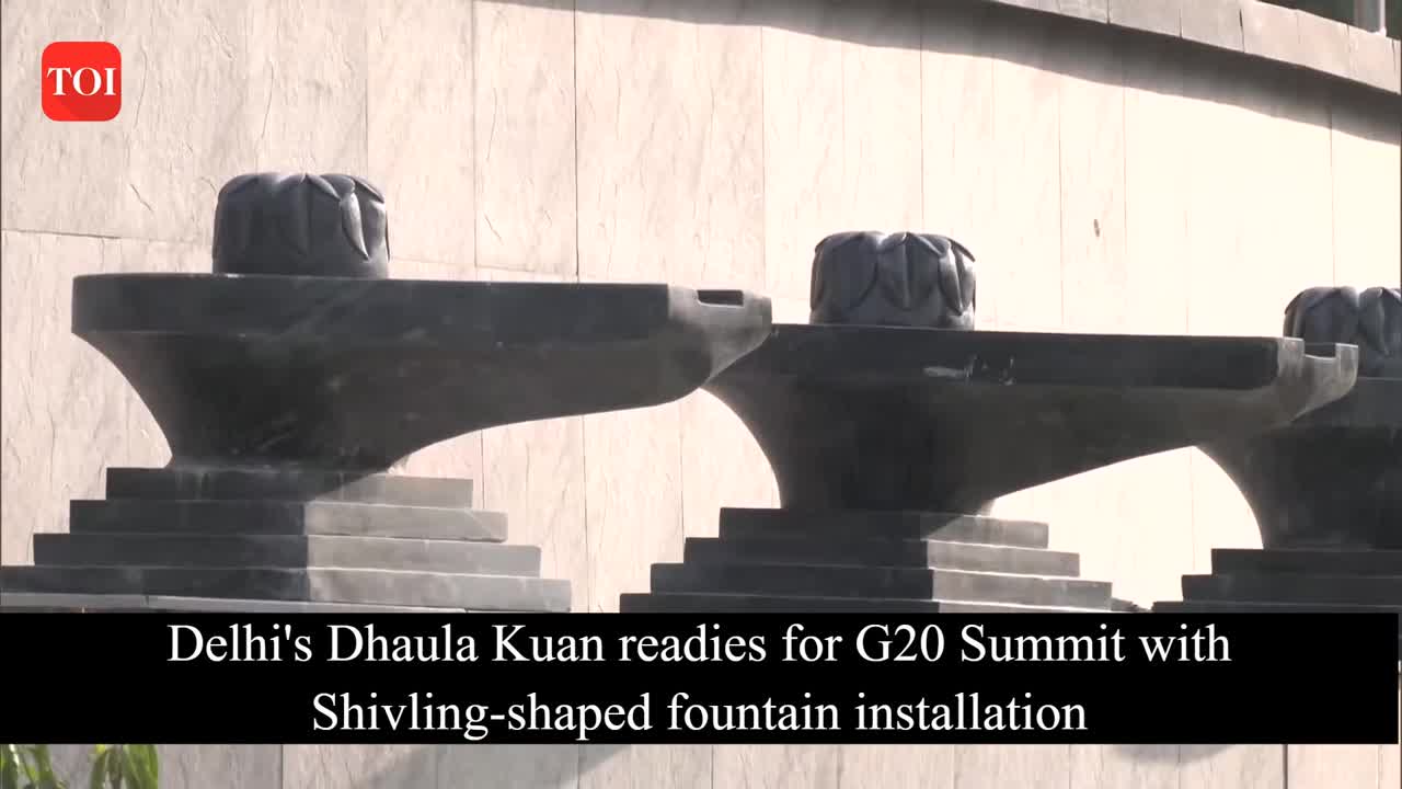 Shivling-shaped fountains embellish Dhaula Kuan ahead of G20 Summit in ...