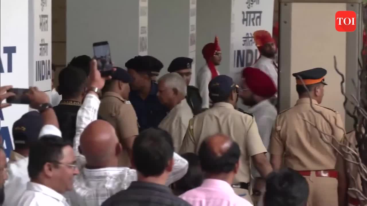 RJD Chief Lalu Yadav, Bihar's Deputy Chief Minister Tejashwi Yadav attend Mumbai's INDIA bloc ...