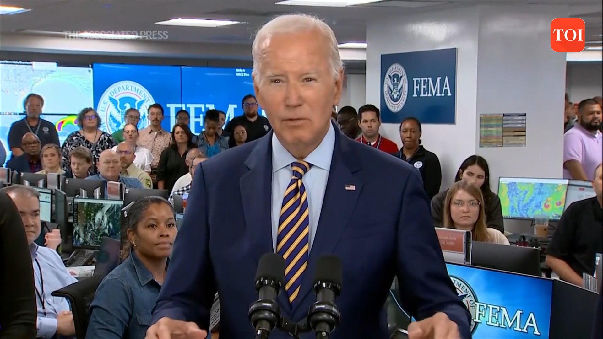 Biden goes to FEMA headquarters to express gratitude for disaster ...
