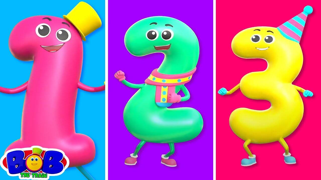 English Kids Poem: Nursery Song in English 'Numbers Everywhere - Count 1 to 10 with Bob the Train'