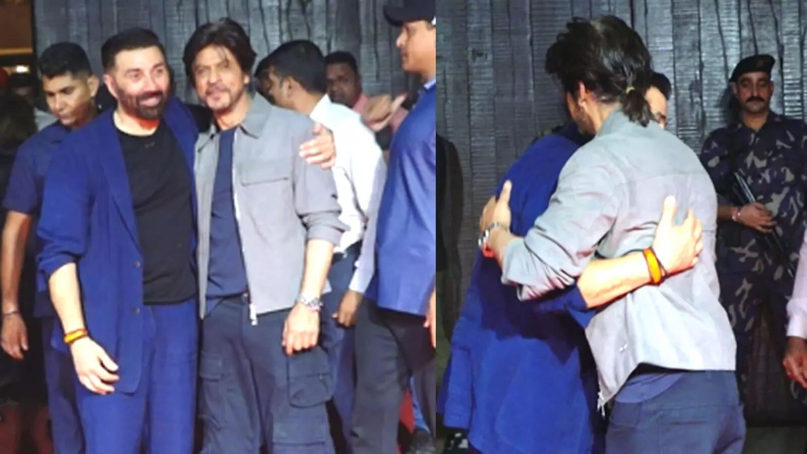 Rare visuals: Sunny Deol hugs Shah Rukh Khan as they pose together at ‘Gadar 2’ success party