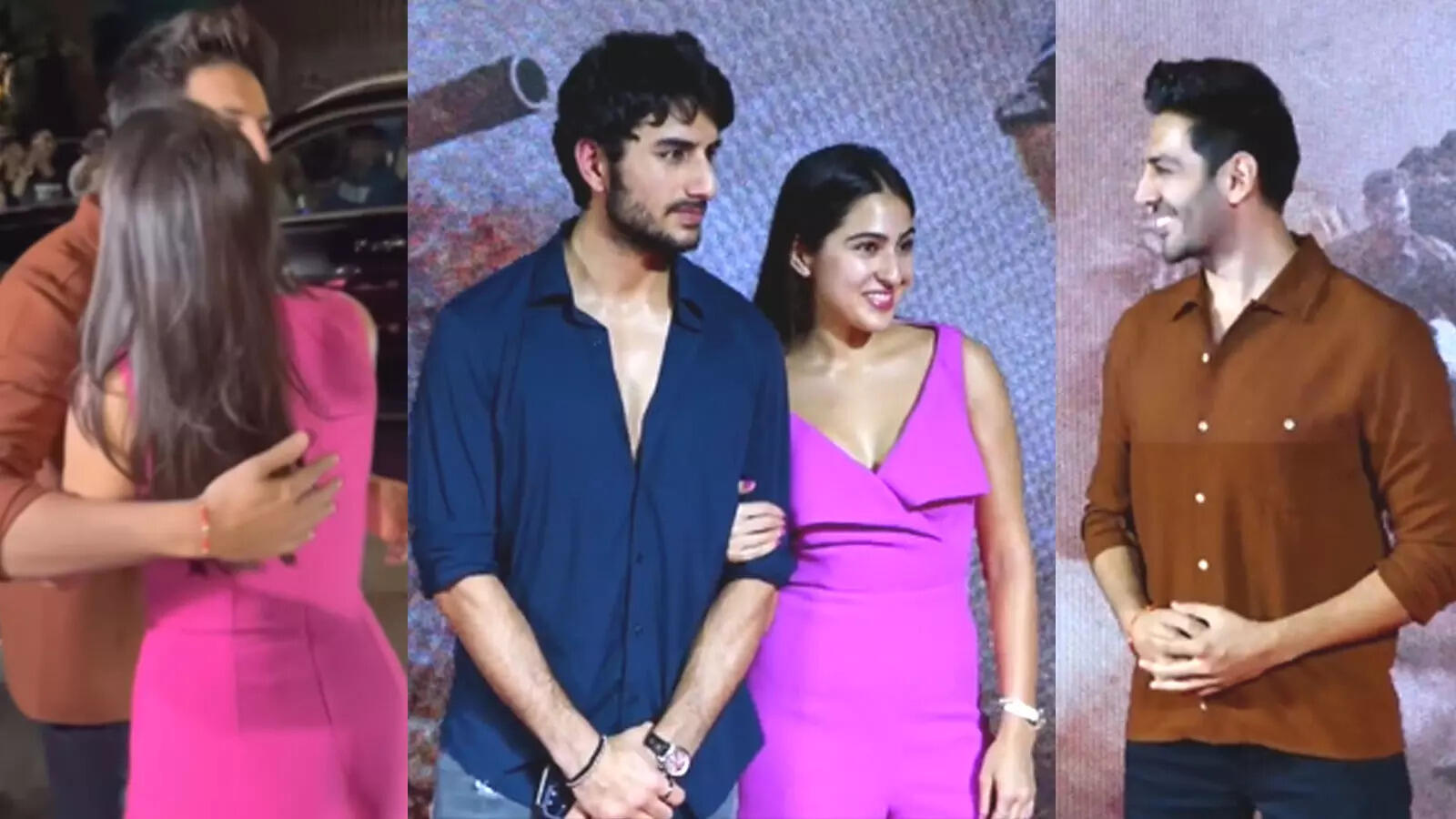 ‘Gadar 2’ success bash: Kartik Aaryan and Sara Ali Khan hug each other