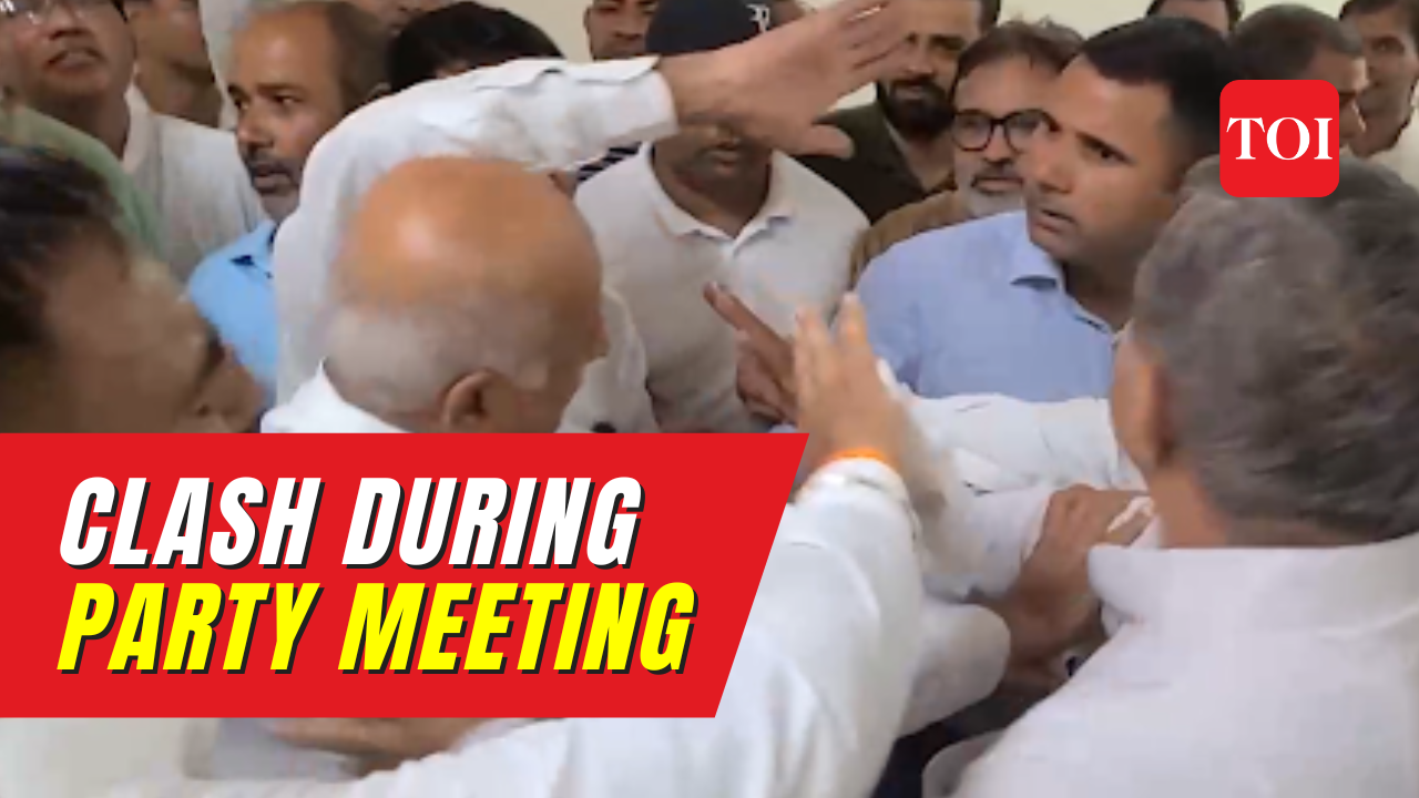 Watch: Congress meeting turns violent as workers clash, several injured