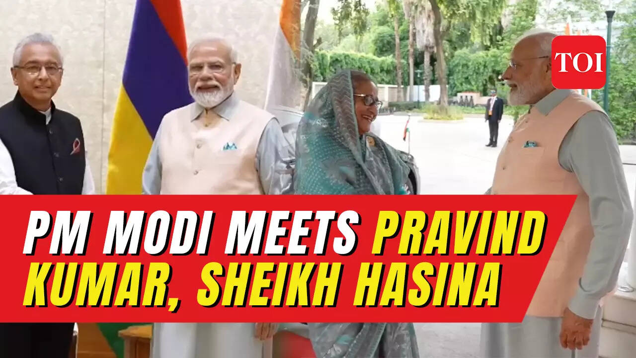 PM Modi holds bilateral meetings with Mauritius PM Pravind Kumar Jugnauth, Bangladesh PM Sheikh ...