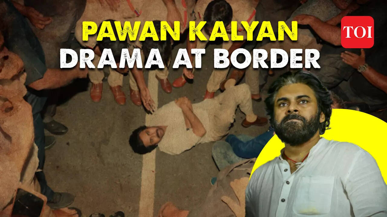 Watch: Pawan Kalyan's political showdown at Andhra-Telangana border, en route to meet ...