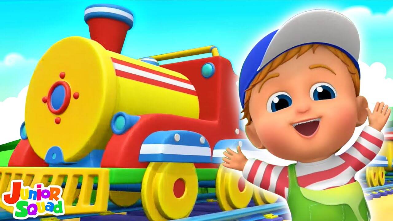 English Nursery Rhymes: Kids Video Song in English 'Train - Fun Vehicles'