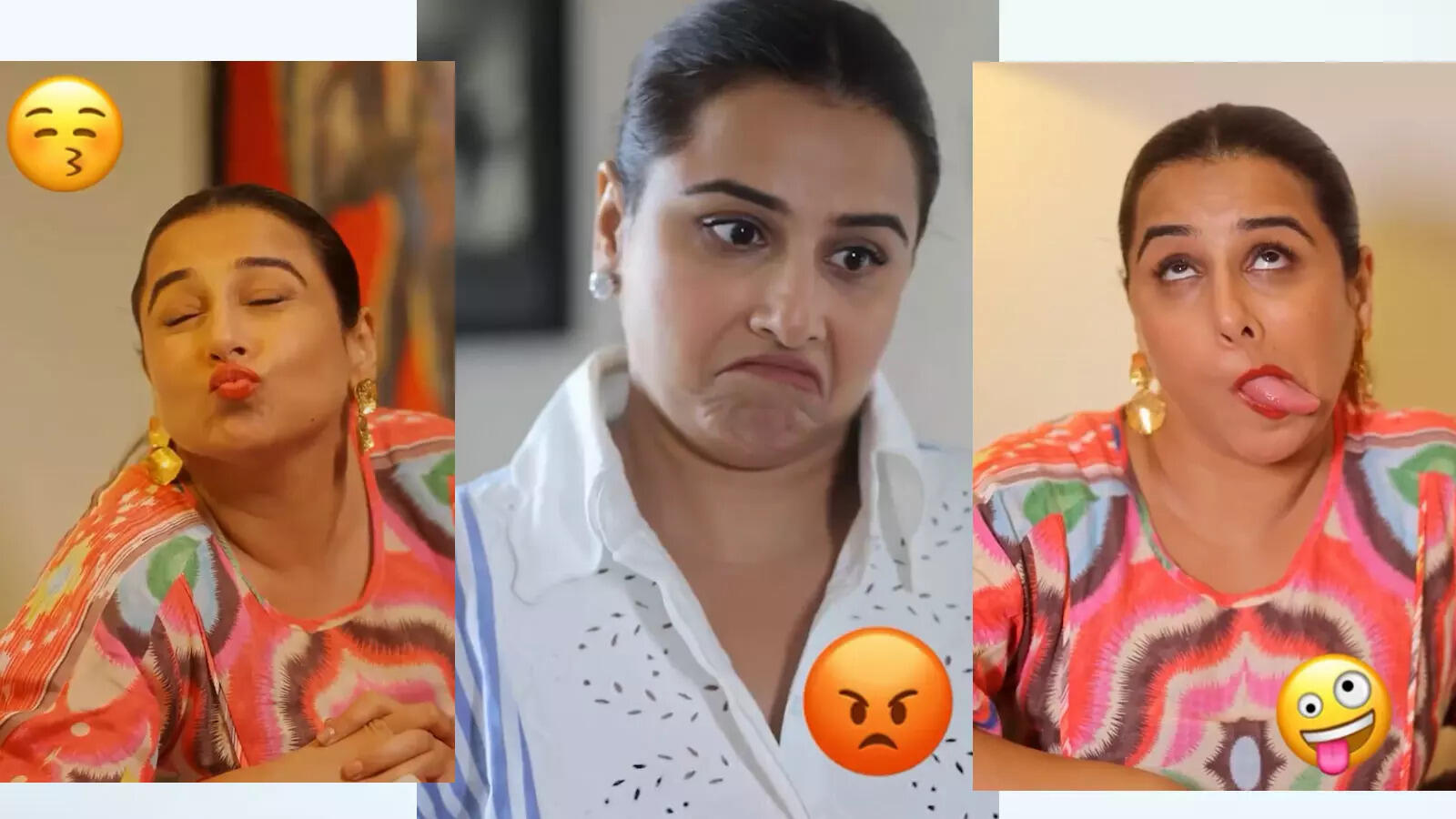 Expression Queen! Vidya Balan emulates emojis in latest Instagram reel ...