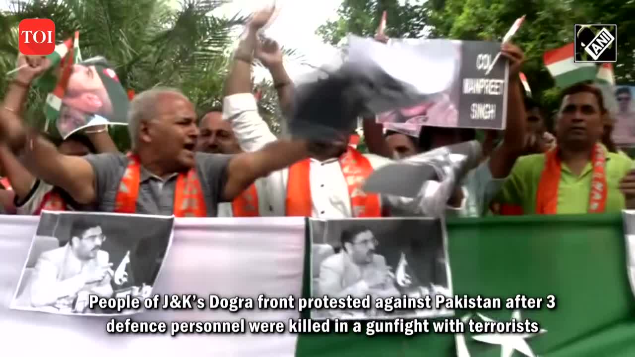 Dogra front protests against Pakistan after Indian Army Colonel, Major ...