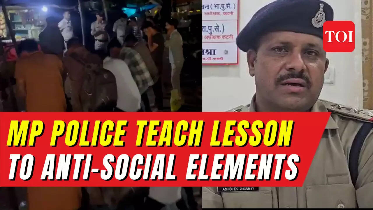 Anti-social elements made to do sit ups by cops in MP's Katni