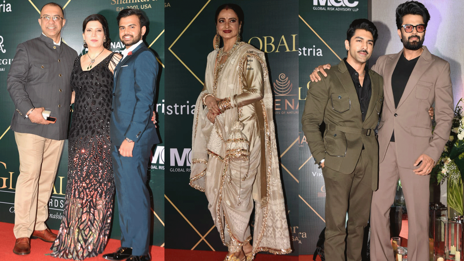 Rekha, Raveena Tandon, Vaani Kapoor attend an award show in Mumbai