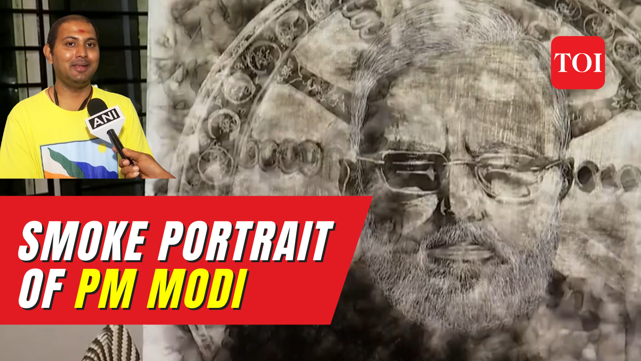 Modi's 73rd birthday: Smoke artist Deepak Biswal creates a portrait for ...