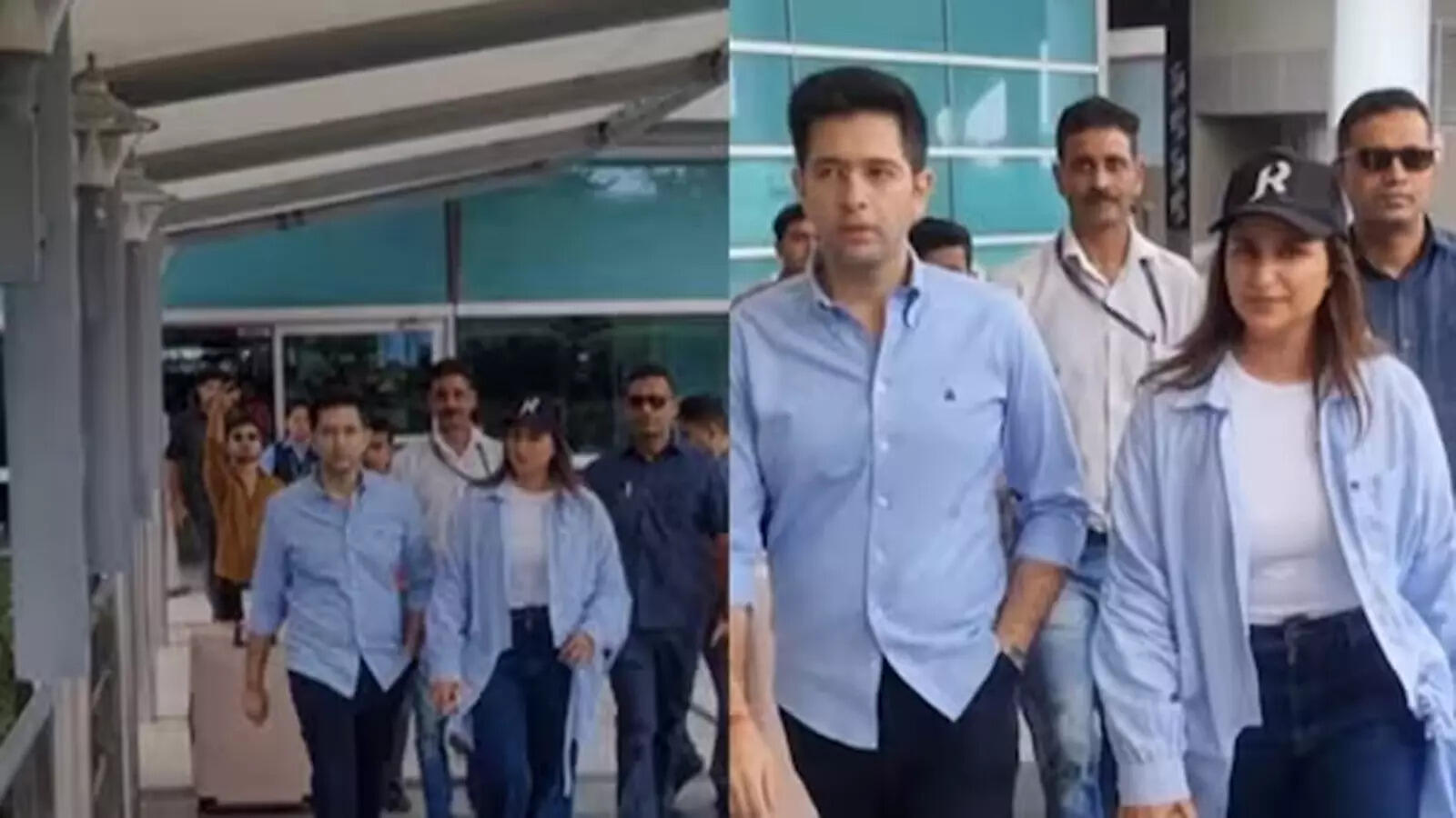 Twinning in BLUE, bride-to-be Parineeti Chopra and groom-to-be Raghav ...