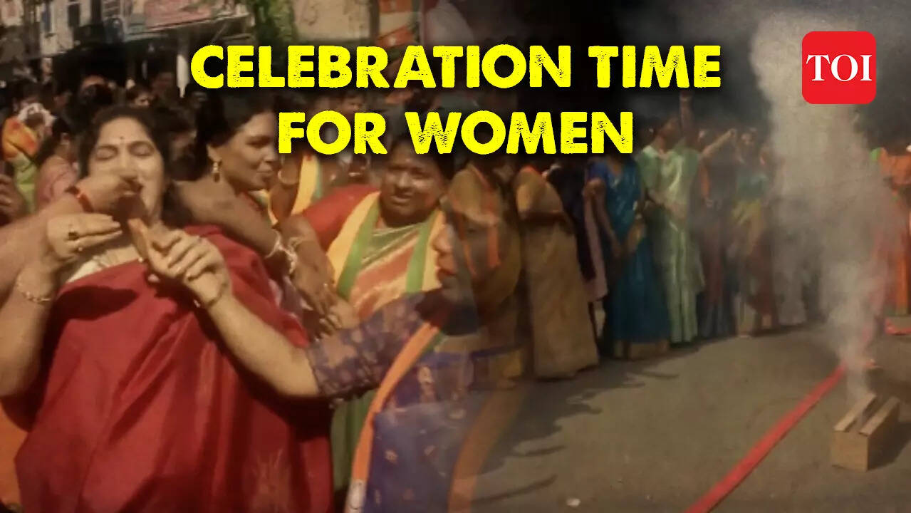 Watch: Women BJP workers celebrate in Telangana as women's reservation bill takes center stage ...