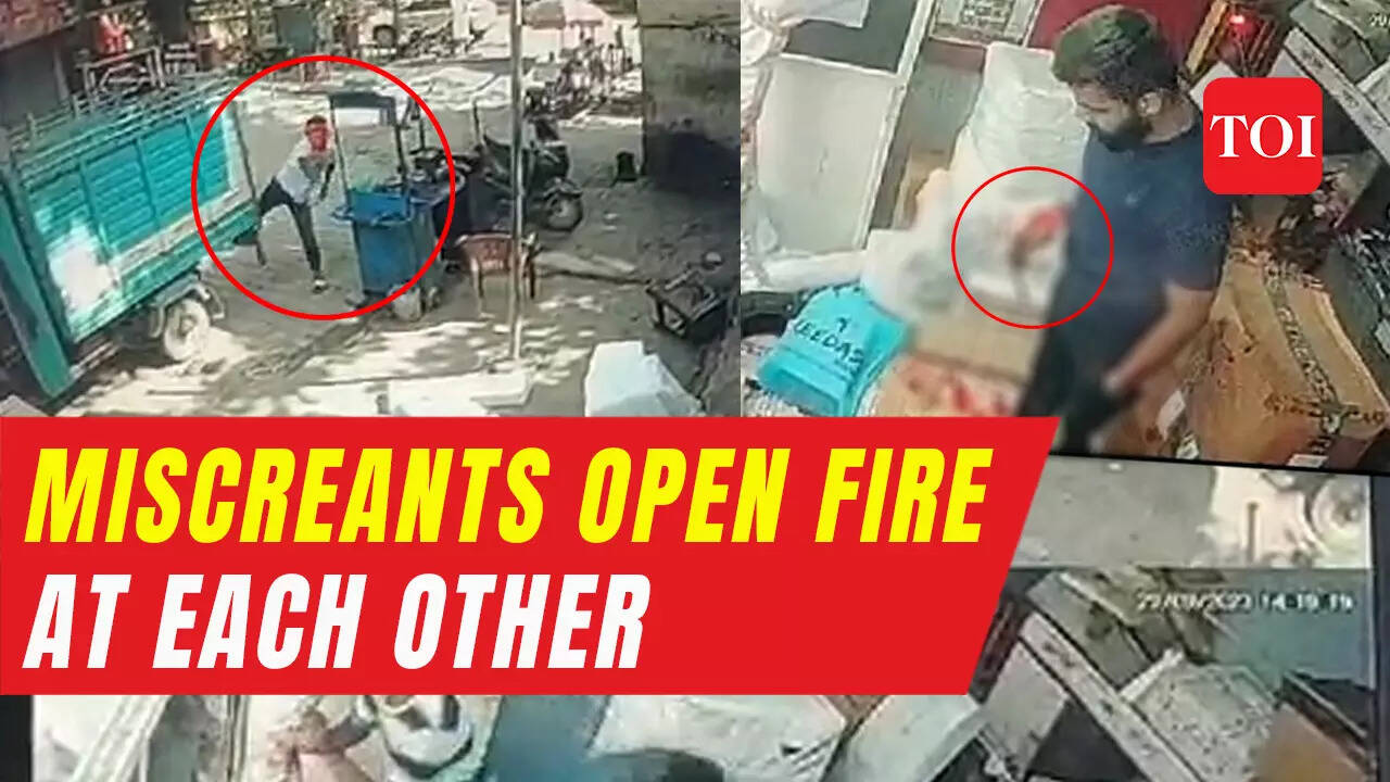 CCTV: Two groups open fire at each other in MP's Gwalior
