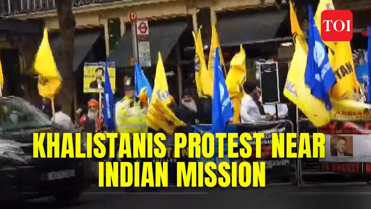 Pro-Khalistani activists protest in front of Indian High Commission in ...