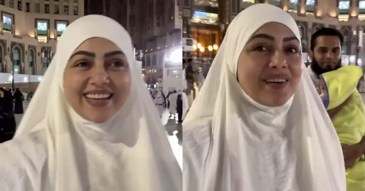 Moments from Sana Khan and Anas Saiyad’s baby boy Tariq Jamil’s first Umrah