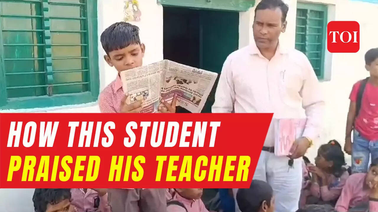 10-year-old Prashant Tiwari reads Times of India article about teacher ...